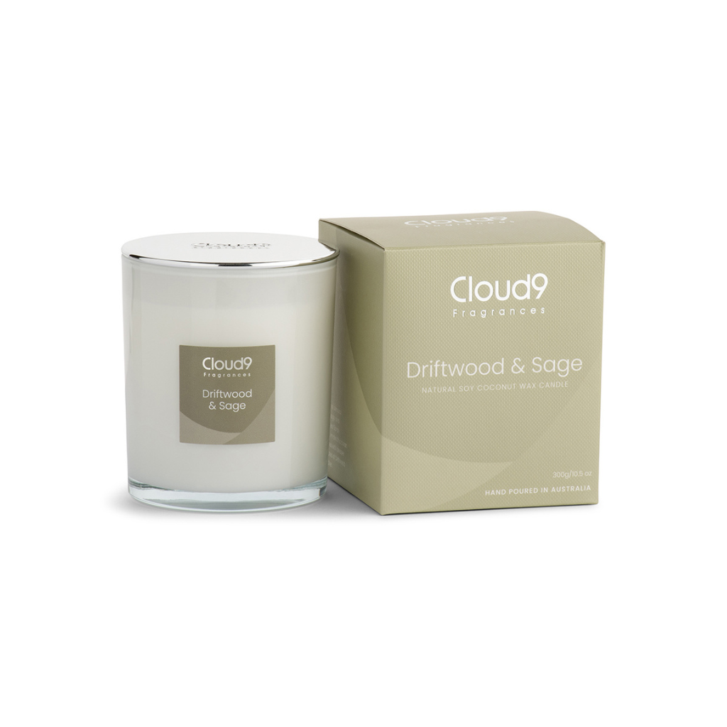 Driftwood & Sage Scented Candle – Cloud Nine Fragrances